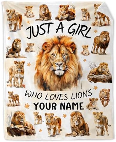 Amazon.com: PUREGIFTS Custom Lion Blanket for Kids - 30" x 40" Inches ...