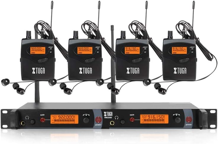 Amazon.com: XTUGA RW2080 Rocket Audio Whole Metal Wireless in Ear Monitor System 2 Channel 4 ...