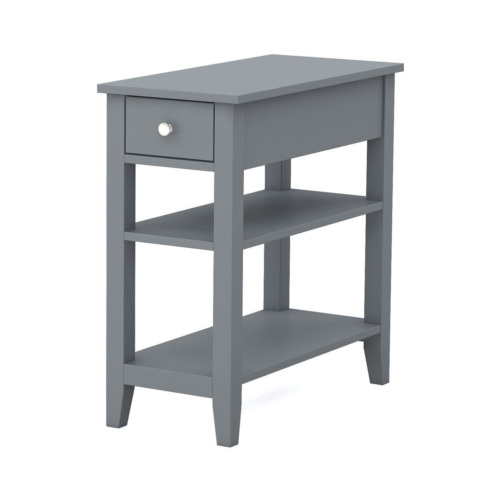 ChooChoo Side Table Living Room, Narrow End Table with Drawer and Shelf ...