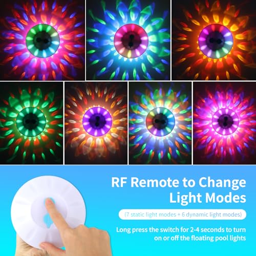 Floating Pool Lights - Pool Lights That Float with 6 Dynamic Lighting ...