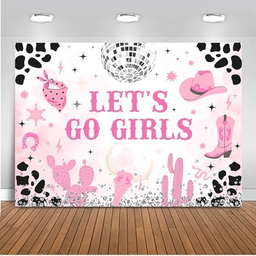 Amazon.com : Mocsicka Western Cowgirl Backdrop Let's Go Girls Cowgirl ...