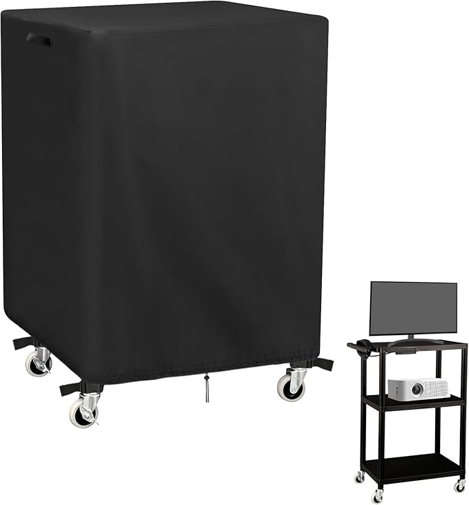 Amazon.com: Kingling AV Cart Cover, Waterproof Rolling Media Cart Cover ...