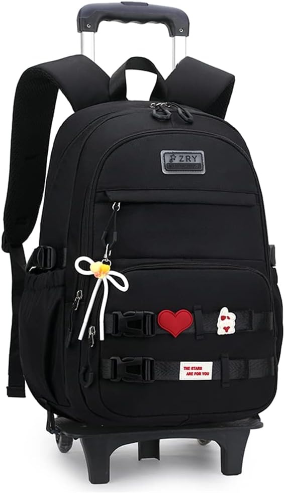 Amazon.com | Girls Rolling Backpack Wheeled Backpack for Boys Trolley ...