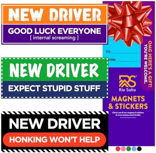 Amazon.com: 6pcs Student Driver Magnet Funny, 10x3.5 Inch Reflective ...