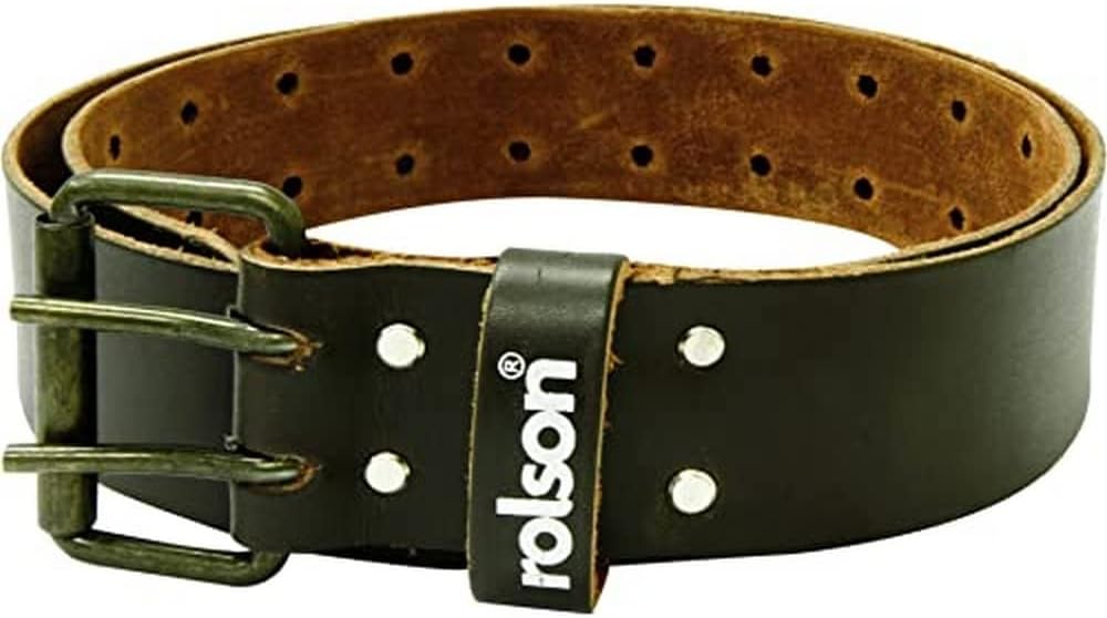 Rolson 68585 50 mm Top Grain Double Pin Leather Belt : Amazon.co.uk ...