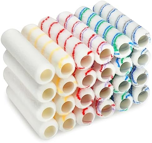 Tanlade 24 Pcs 9 x 3/8 inch Paint Roller Covers Microfiber Naps House ...