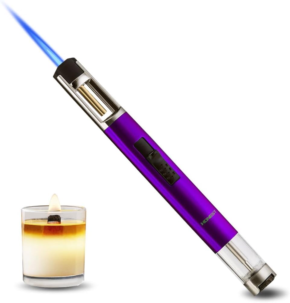 Amazon.com: HONEST Torch Lighters Butane Lighters Refillable Single Jet ...