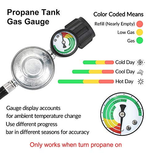 STYDDI 6 Feet Low Pressure Propane Regulator and Hose with Propane Tank ...