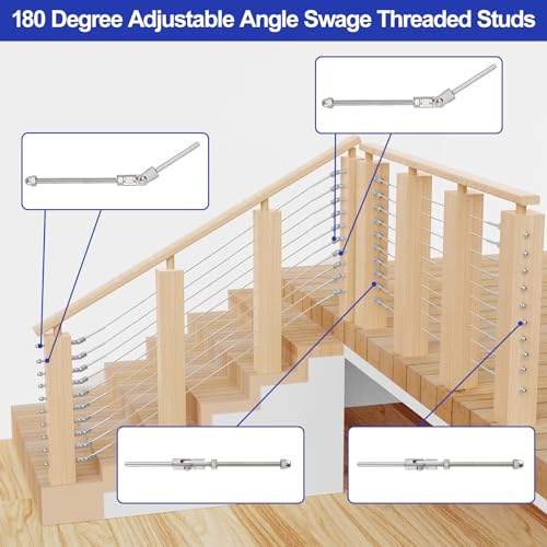 Snapklik.com : 20 Pack 6 Long Angled Swage Threaded Stud, 1/8 180 ...
