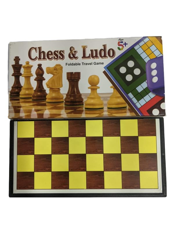 Buy Wooden Chess and Ludo Box 2 in 1 Board Set Reversible Game Set for ...