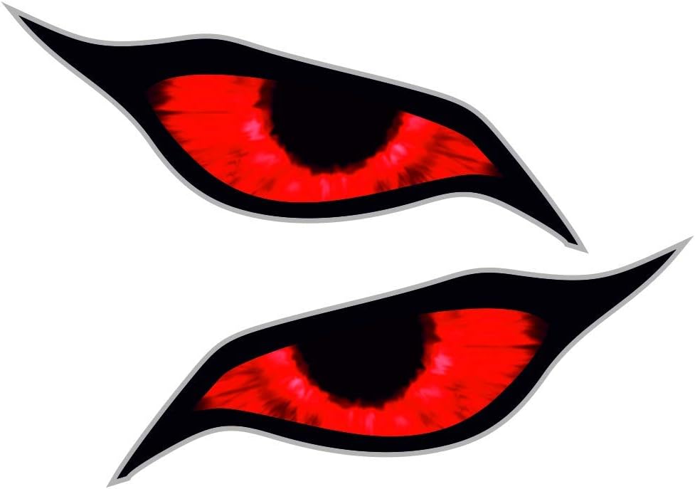 Pair of evil eyes with red iris vinyl drone motorcycle helmet car ...