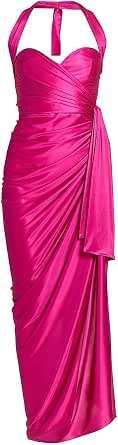 Amazon.com: Balmain, Draped Interlock Maxi Dress, 34 (2), Rose ...