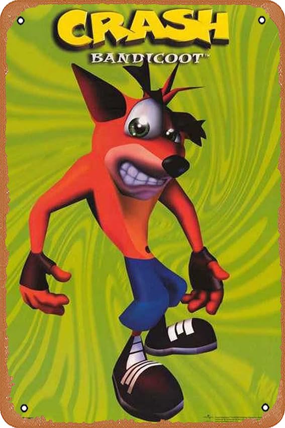 Amazon.com: muecddoa Video Game Metal Posters Crash Bandicoot 1999 ...