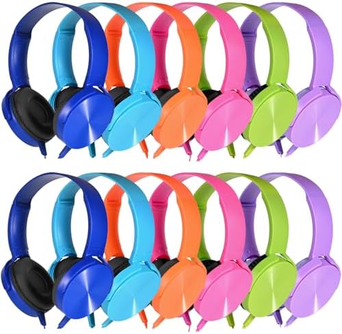 Amazon.com: Bulk Headphones 12 Pack for School Classroom Kids K-12 ...