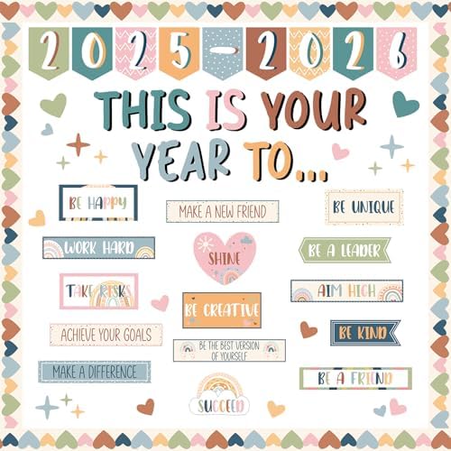 Amazon.com : Welcome Bulletin Board Set Boho Positive Affirmation Paper ...