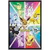 Pokemon Black Wooden Framed Eevee Evolution Maxi Poster 61x91.5cm ...