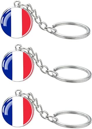 Amazon.com: LLBFHH 3 Pcs France Flag Key Chain,Cool Keychain for Car ...