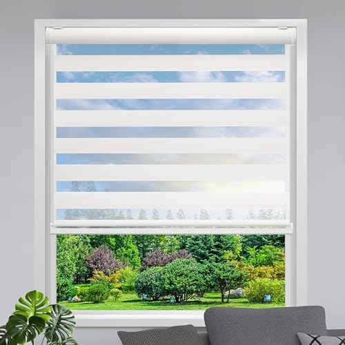 Amazon.com: Lauren Taylor Cordless Zebra Blinds for Windows - 100% ...