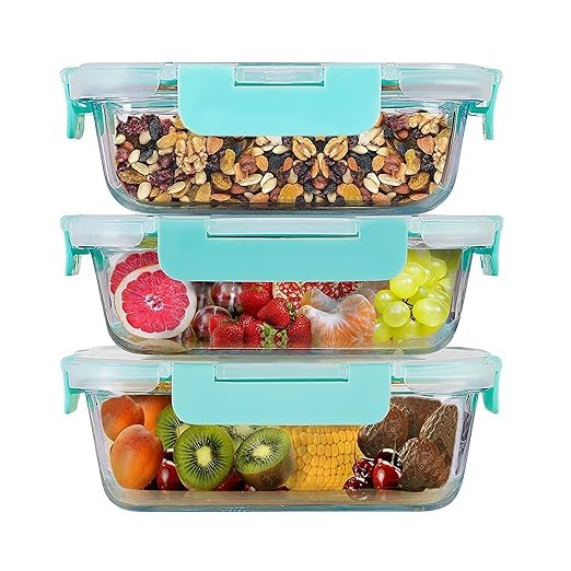 Buy SIMPARTE Rectangle Glass Food Storage Container with Break Free ...