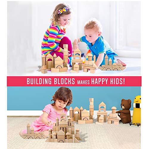Migargle Wooden Building Blocks Set for Kids - Stacker Stacking Game ...