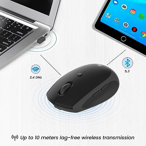 Portronics Toad III Wireless Mouse with Bluetooth & 2.4 GHz Dual ...