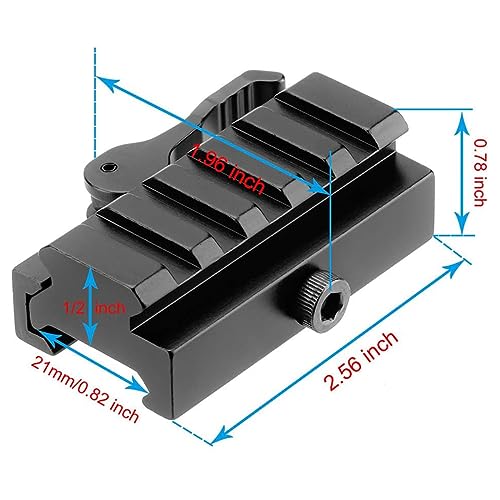 Paike 5 Slots Picatinny Riser Mount with QD Lever Lock Quick Release ...