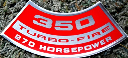 A TERRIFIC AIR CLEANER TOP LID DECAL For The CHEVY 350 TURBO-FIRE 250 ...