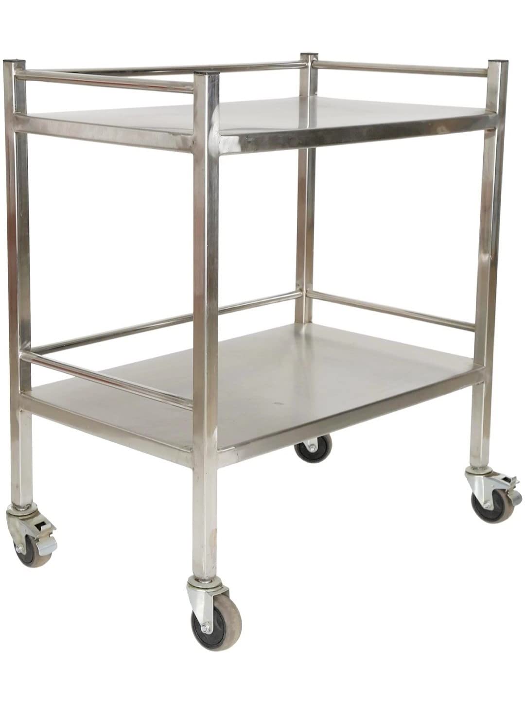 2 Shelf Stainless Steel Medical Instrument Trolleys with Wheels ...