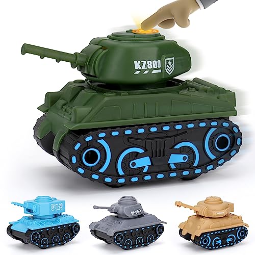 JuanKidbo 4 Pack Military Toy Tanks Set for Kids, Army Toy Tanks with ...