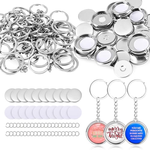 Amazon.com: NantFun 32MM Button Keychain Supplies for Button Maker, 50 ...