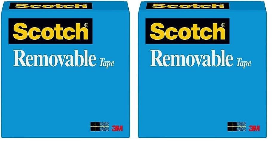 Amazon.com : Scotch Removable Tape, 1/2 in x 1,296 in, 1 Box/Pack, Post ...
