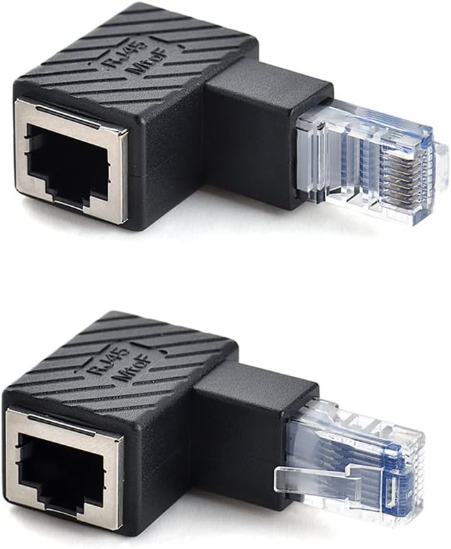 Amazon.com: Ezonpinzv 90 Degree RJ45 Male to Female Ethernet Adapter 2 ...