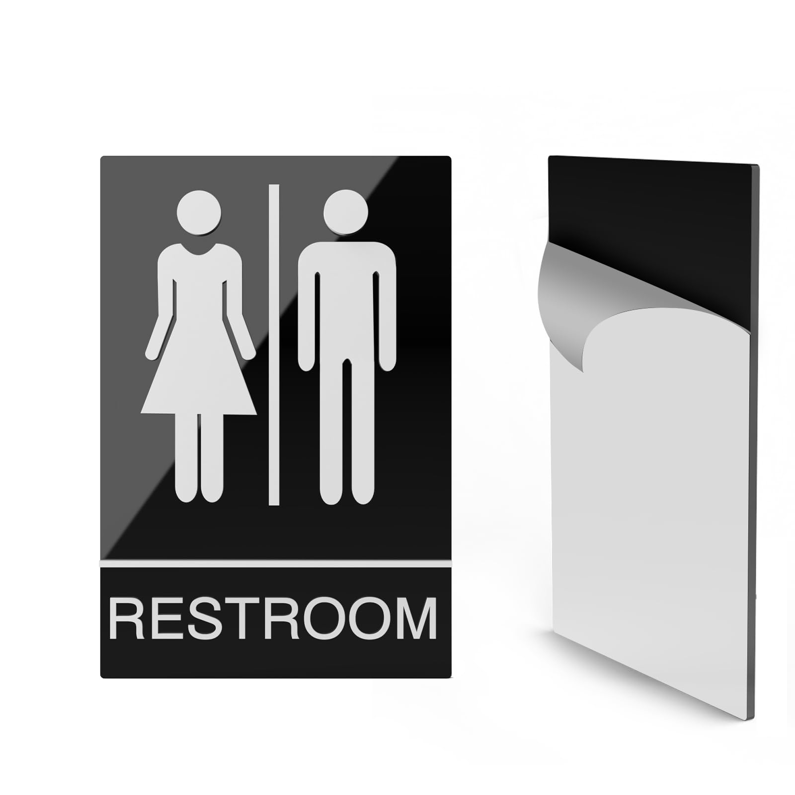 Amazon.com : Crawell 2PCS Unisex Restroom Sign - 9"x6" Self-Stick ...