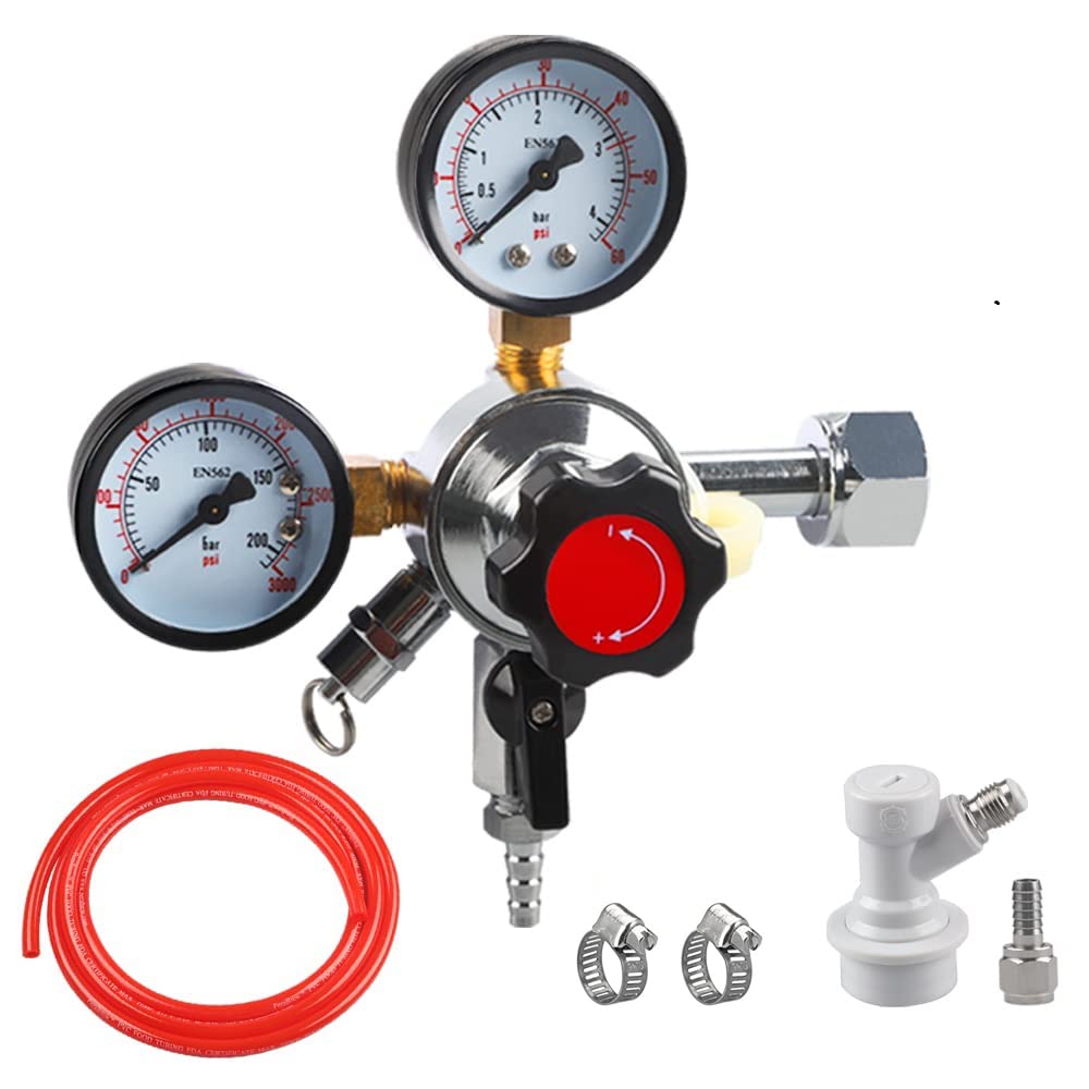 Buy CO2 Keg Pressure Regulator Double Gauge CO2 Draft Regulator CGA320 ...