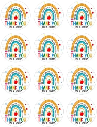 Amazon.com: WhatSign 36Pcs Thank You Teacher Stickers Labels 1.5 ...