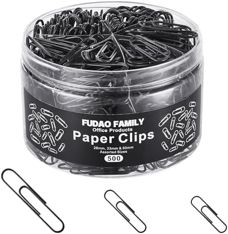 FUDAO FAMILY 500pcs Paper Clips Assorted Sizes, Small, Medium and Large ...