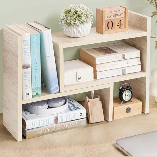 EVETO Table Top Bookshelf - Countertop Bookcase with 4 Shelves, DIY ...