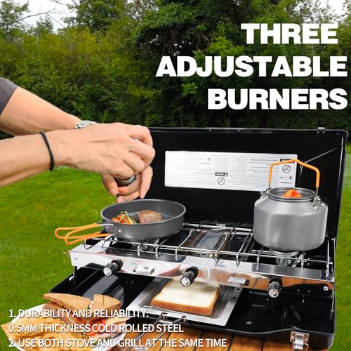 CampingFlame 3-Burner Propane Camping Stove - Portable Stove with ...