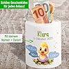 Kinder-Spardose mit Namen & Geburtsdaten personalisiert - Wolken-Motiv - Geldgeschenk für ...