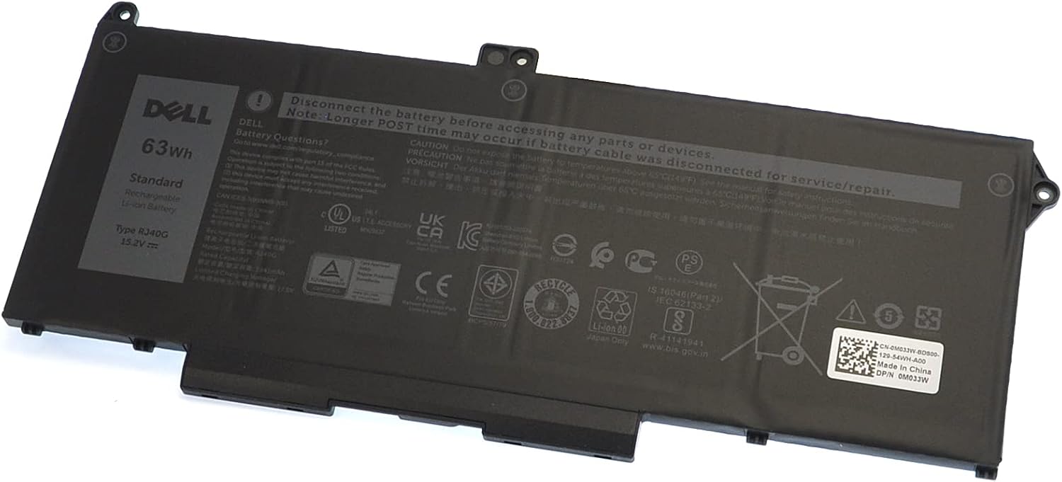 Dell Latitude 5420 5520 Battery 4-Cell 63Wh 15.2V RJ40G M033W 75X16 ...