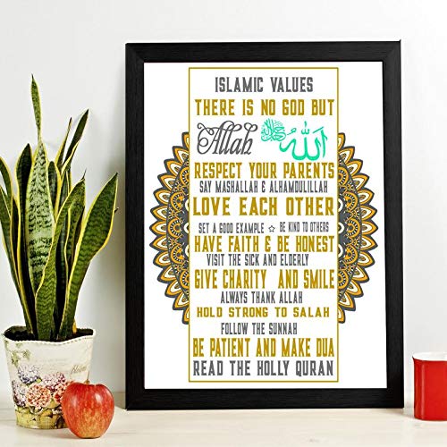 Amazon.com: Islamic Value wall art Frame - Islamic House Rules wall Art ...