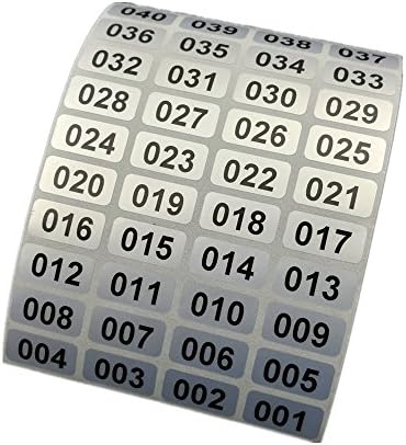 EXTRONTONDA Consecutive Number Inventory Stickers Waterproof 0.39 x 0. ...