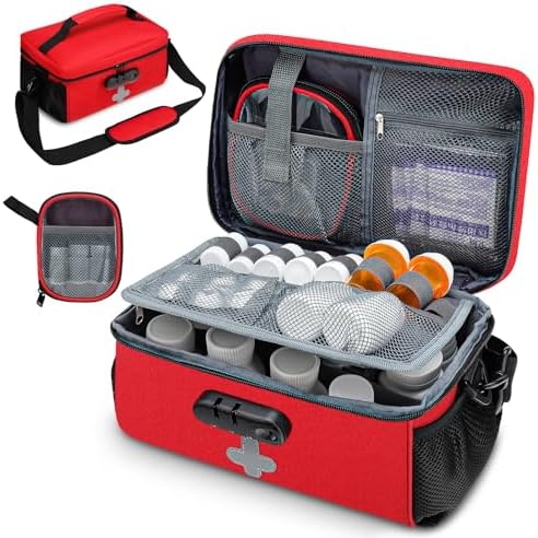 Amazon.com: Pill Bottle Organizer Bag with Combination Lock, Lockable ...