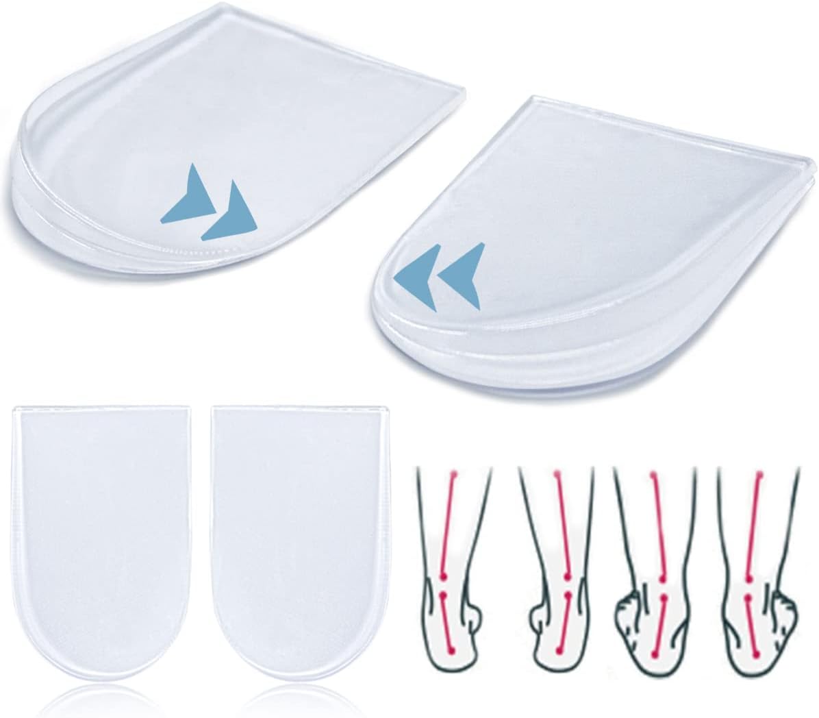 Amazon.com: Beautulip Medial & Lateral Heel Wedge for Over-Pronation ...