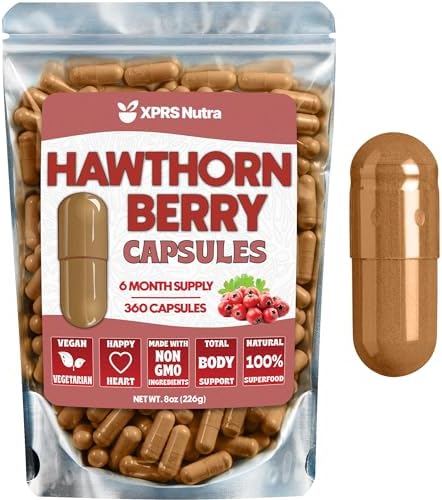 Amazon.com: Hawthorn Berry Powder Capsules - 360 Count (6 Month Supply ...