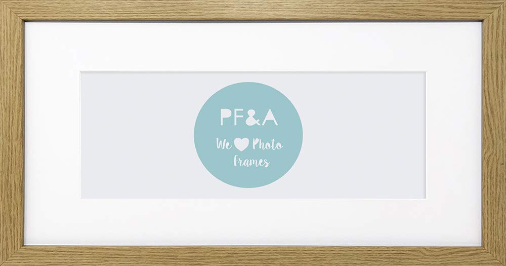 pf+a REAL GLASS Oak Effect Panoramic Frame For 12x5 Photo - 16x9 For ...