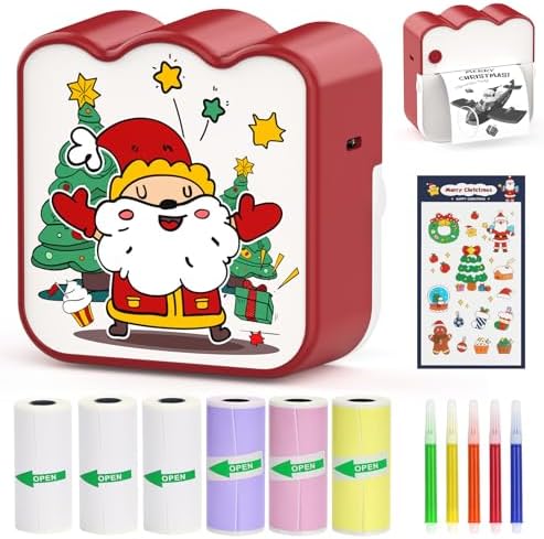 Amazon.com: HuiJuKeJi Mini Sticker Printer Santa Claus Bluetooth Smart ...