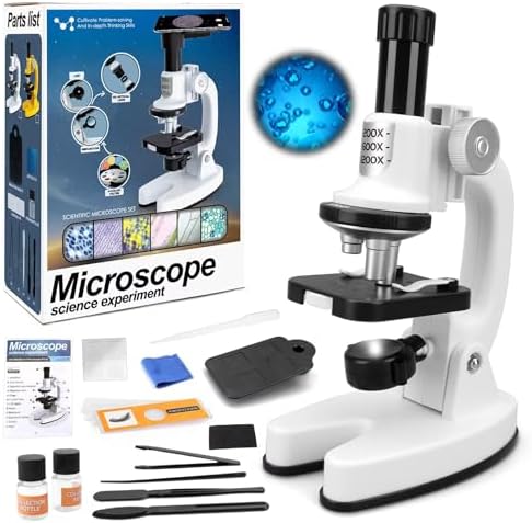 deAO Microscope for Kids 1200X High-Power Science Microscope Kit with ...