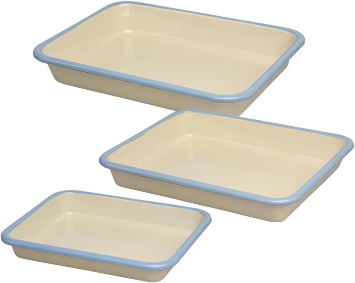 Amazon｜富士ホーロー B-M-S （ビームス） ほうろうバット ホワイト S（30取） BM-S.W + M（21取） BM-M.W + L（18取） BM-L.W 3サイズ 3点セット ...