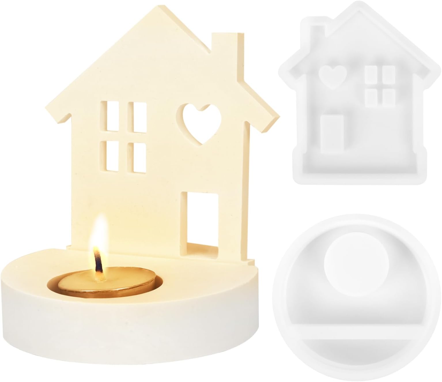 Amazon.com: Art House Shape Resin Silicone Molds,3D Silicone House Candle Mold for Candle Making ...